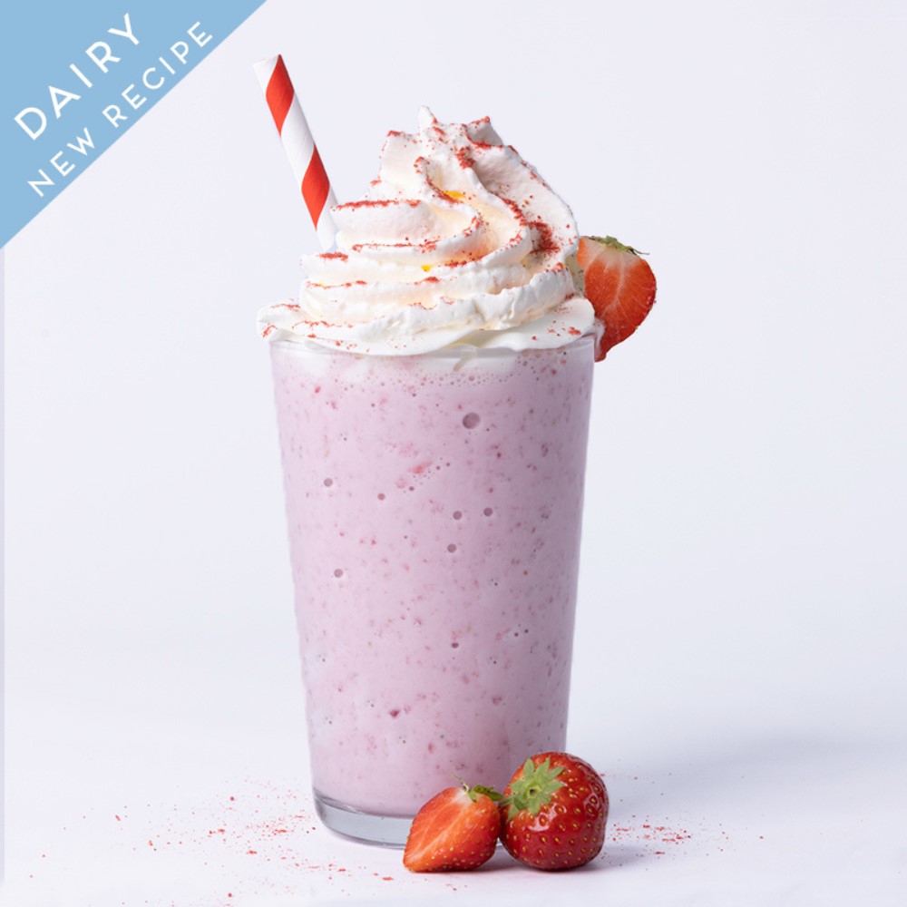 STRAWBERRY Milkshake - Cheeky Moo Shakes from Projuice