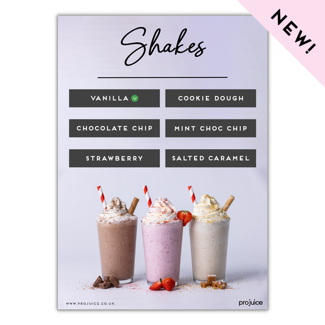 Shakes Menu Board - Projuice